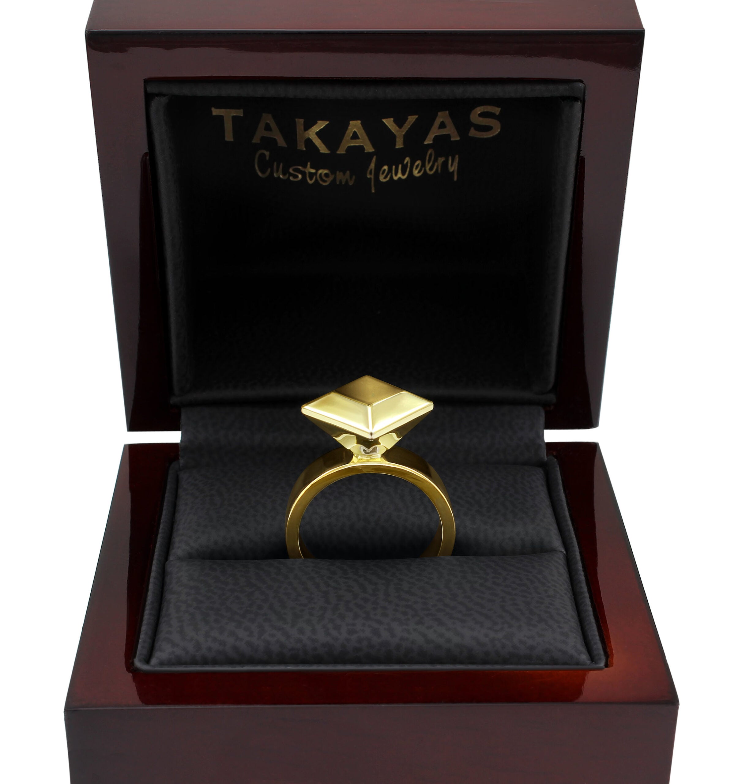 18K Solitaire Ring With An All Gold Center Stone – Beyond By Takayas