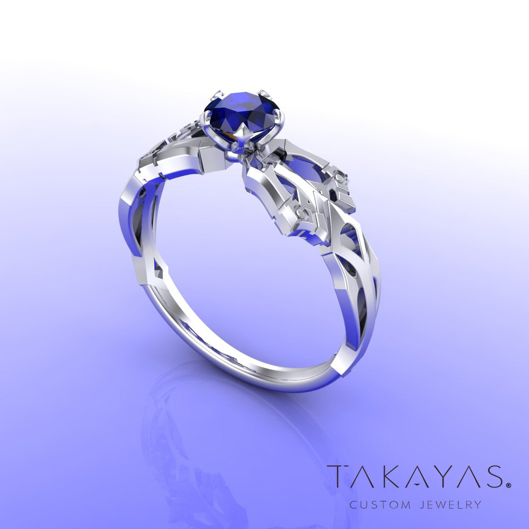 Kingdom Hearts Aqua Stormfall Keyblade Inspired Engagement Ring ...