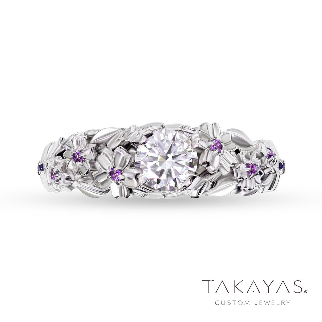 Floral Japanese Inspired Engagement Ring – Beyond By Takayas