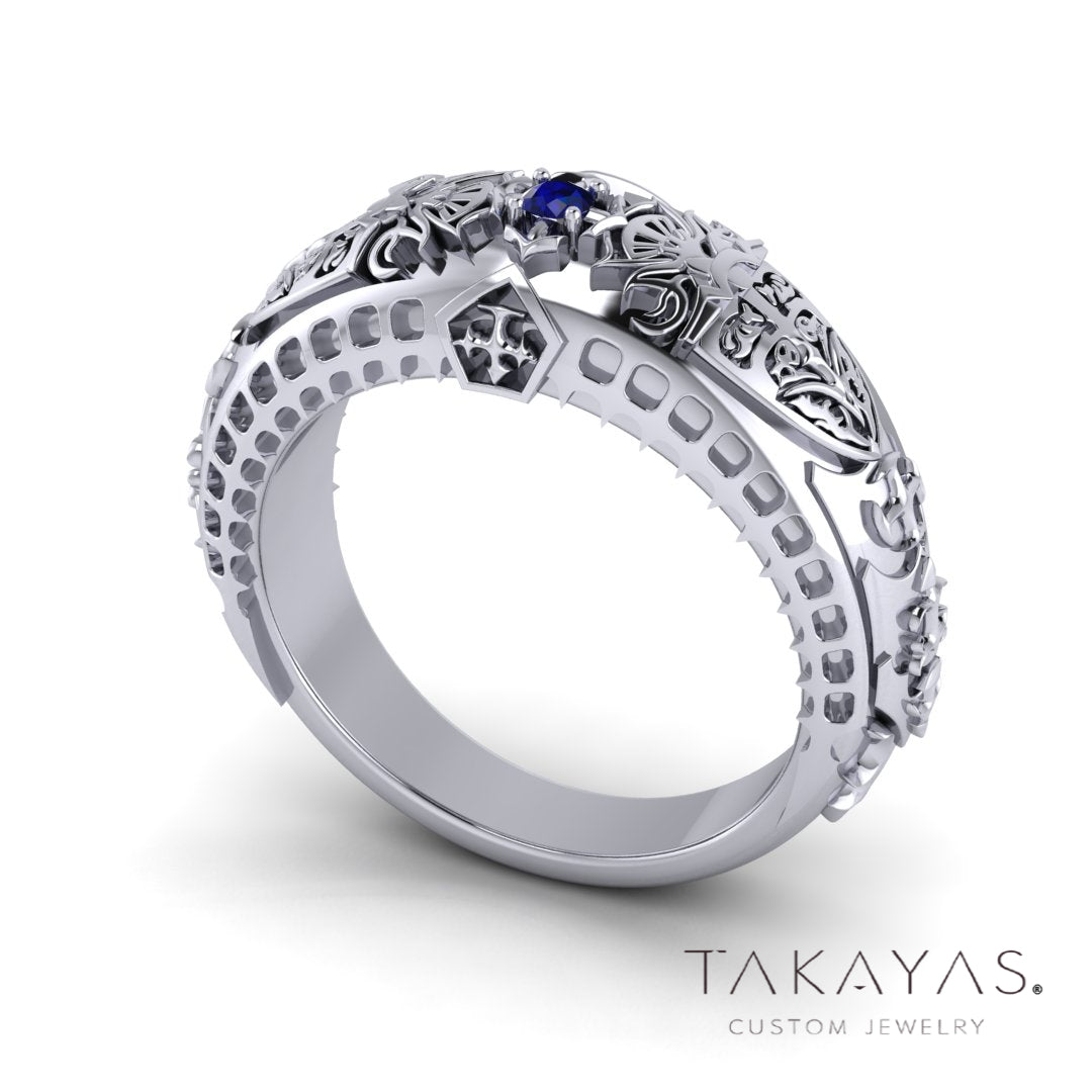 Matching FFXIV Inspired Wedding Bands – His: Paladin – Beyond By Takayas