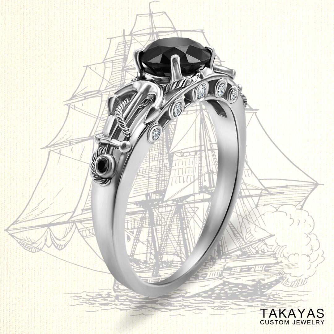 Wanderlust Anchor Themed Engagement Ring – Beyond By Takayas